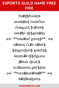 【300+】 Cool & Stylish Free Fire Guild Name Ideas Including Symbols
