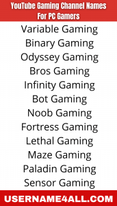 630+ YouTube Gaming Channel Names Ideas (2022) to Grow on YouTube