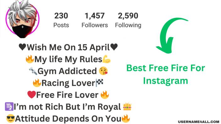 [Best & Latest] 250+ Free Fire Bio For Instagram