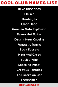 500+ Cool Club Names Ideas [Girls Club / Night Club / Dance Club]