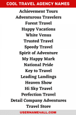 1500+ Travel Agency Names: Unique Travel Company Names