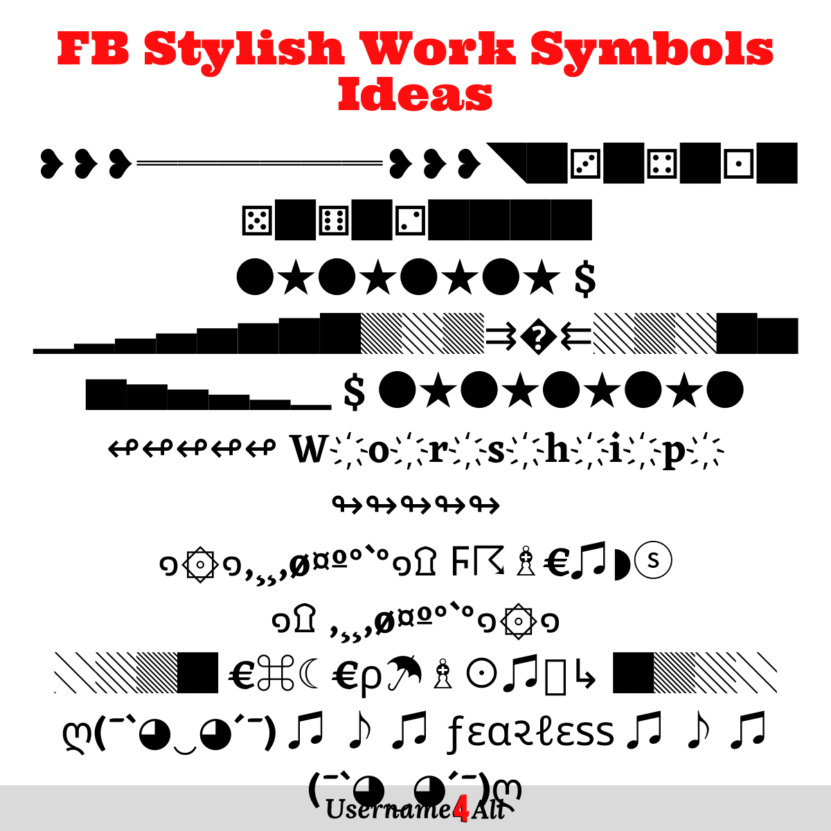 100+ VIP Stylish Facebook Work Symbols (Copy & Paste)