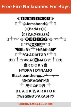 740+ Best Cool, Unique and Stylish Free Fire NickName [2024]