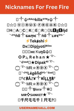 740+ Best Cool, Unique and Stylish Free Fire NickName [2024]