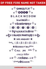 Stylish Free Fire Names 2024 For Pro Players (꧂,™,༒,☬)